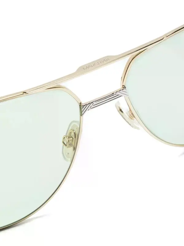 MARCH LA.B Double Bridge Pilot Frame Sunglasses - Gold