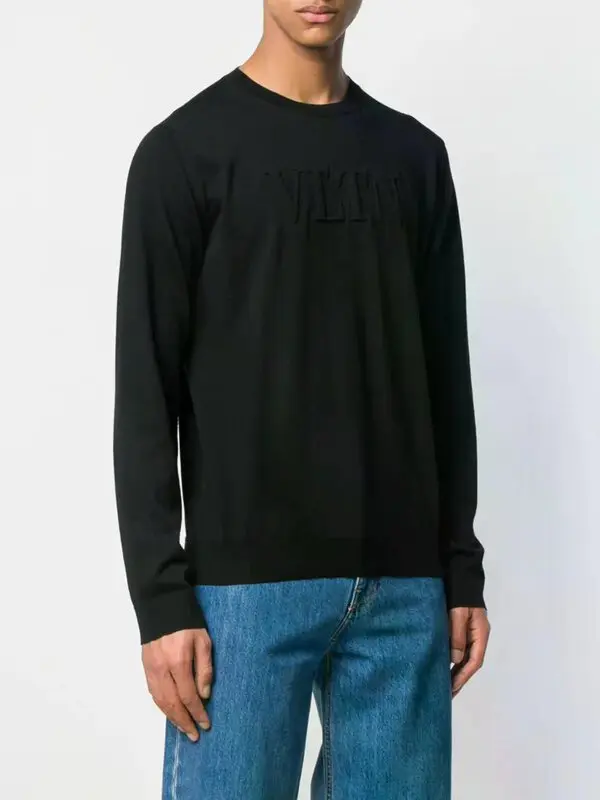 Valentino Garavani Logo Embossed Virgin Wool Jumper