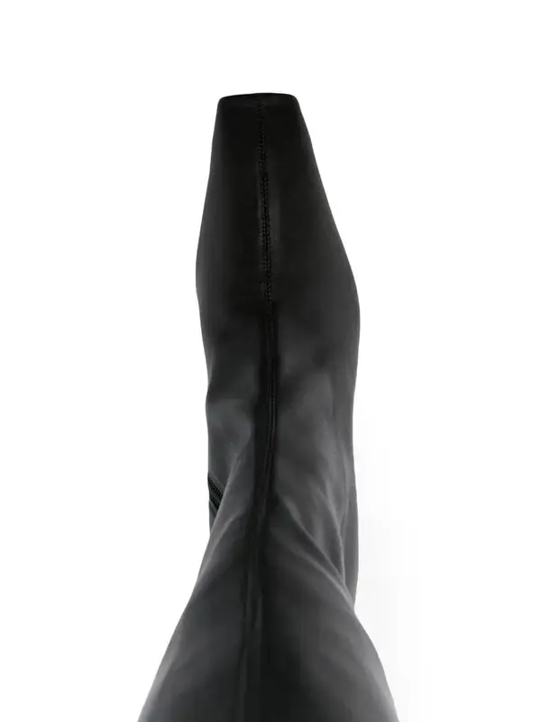 COURREGES Knee-high Faux-leather Boots With Sculpted Heel