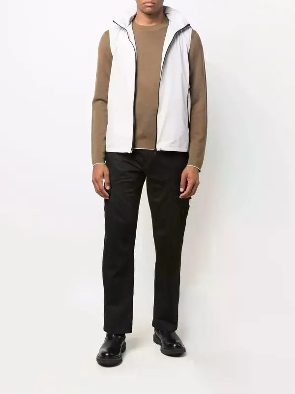 Herno Detachable Hood Zip-up Vest - Neutrals