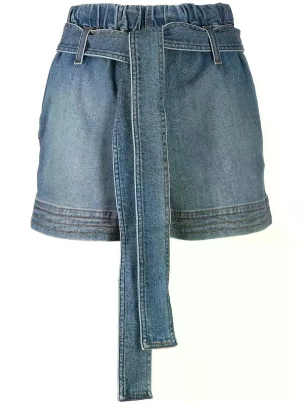 Stella McCartney Tie-waist Denim Shorts - Blue