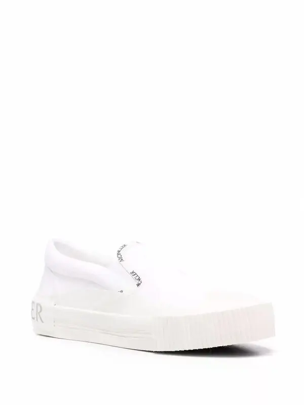 Moncler Logo Trimmed Slip-on Sneakers - White