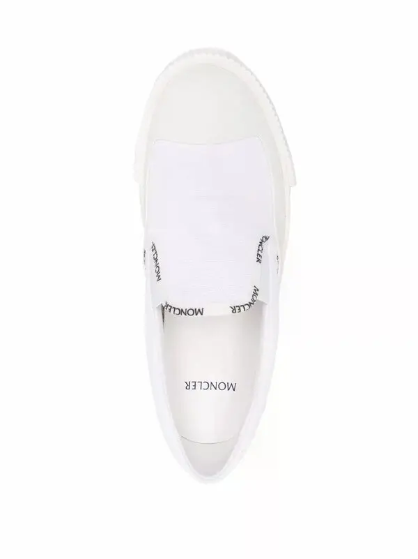 Moncler Logo Trimmed Slip-on Sneakers - White