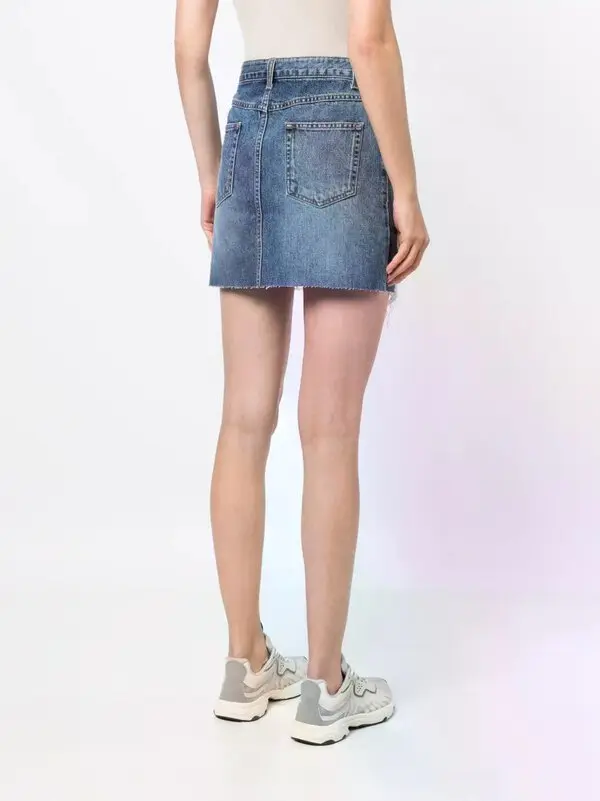Goen.j Distressed Denim Mini Skirt