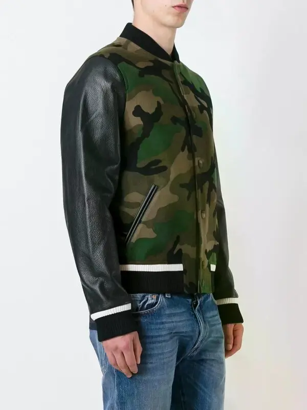 Valentino Garavani Rockstud Camouflage Bomber Jacket