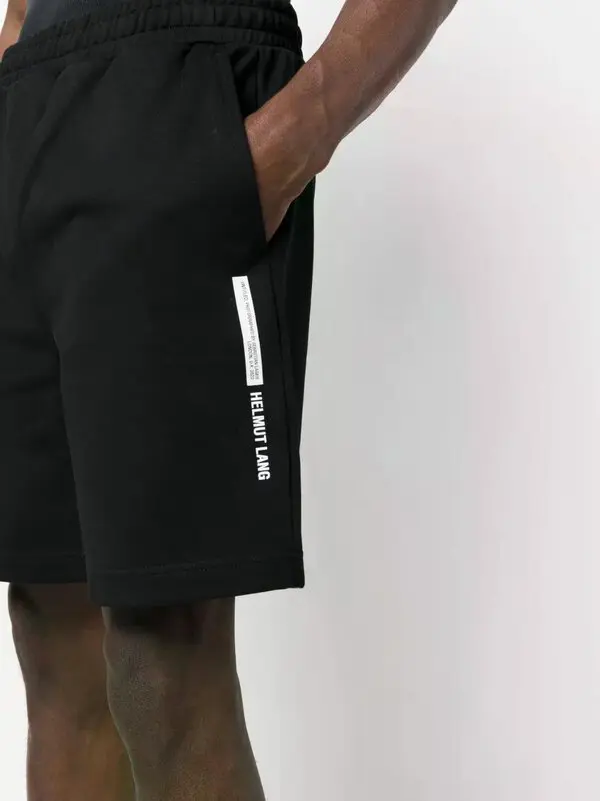Helmut Lang Logo Print Cotton Track Shorts