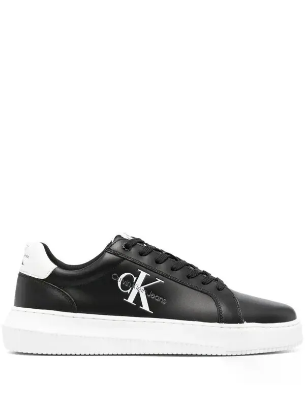 Calvin Klein Logo Print Low Top Sneakers - Black
