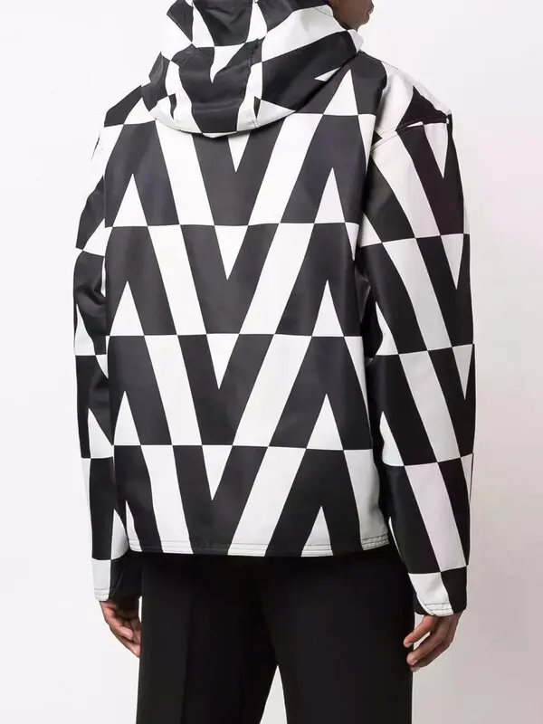 Valentino Garavani All-over Logo Print Hooded Jacket