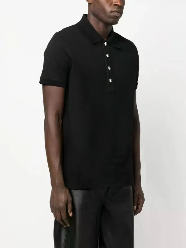 Balmain Monogram-pattern Piqué Polo Shirt