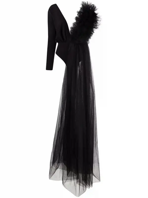 Alchemy Fashions X Lia Aram Asymmetric Ruffle Detail Bodysuit