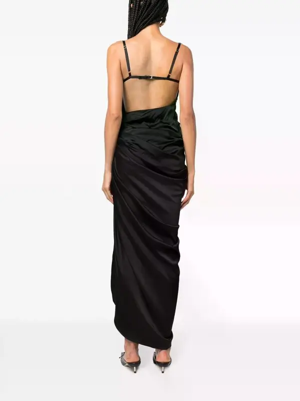 Jacquemus La Saudade Floral-embroidered Asymmetric Dress