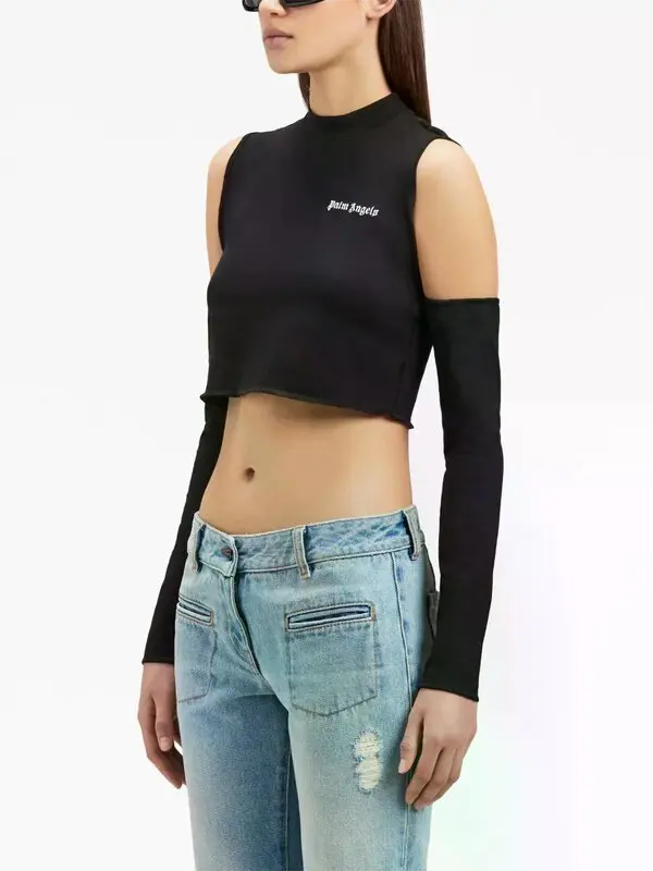 Palm Angels Logo Print Cut-out Top