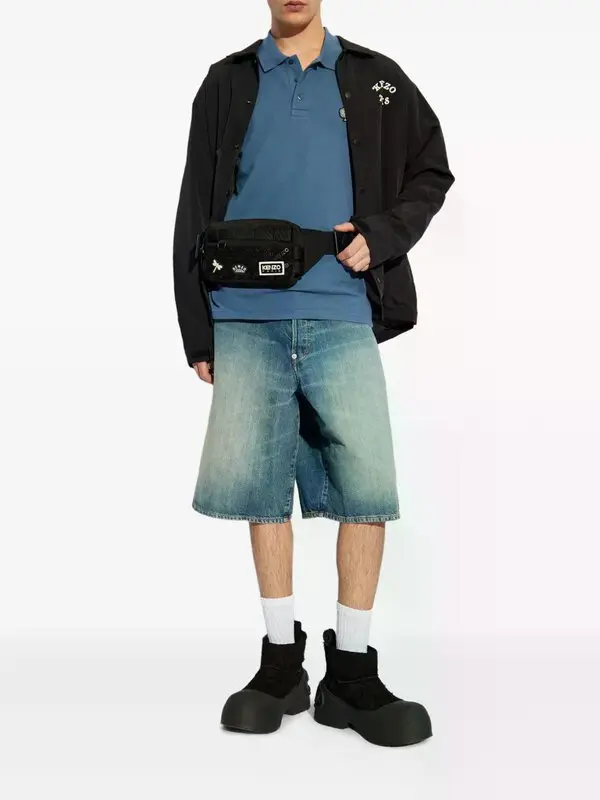 Kenzo Whiskering Effect Denim Shorts