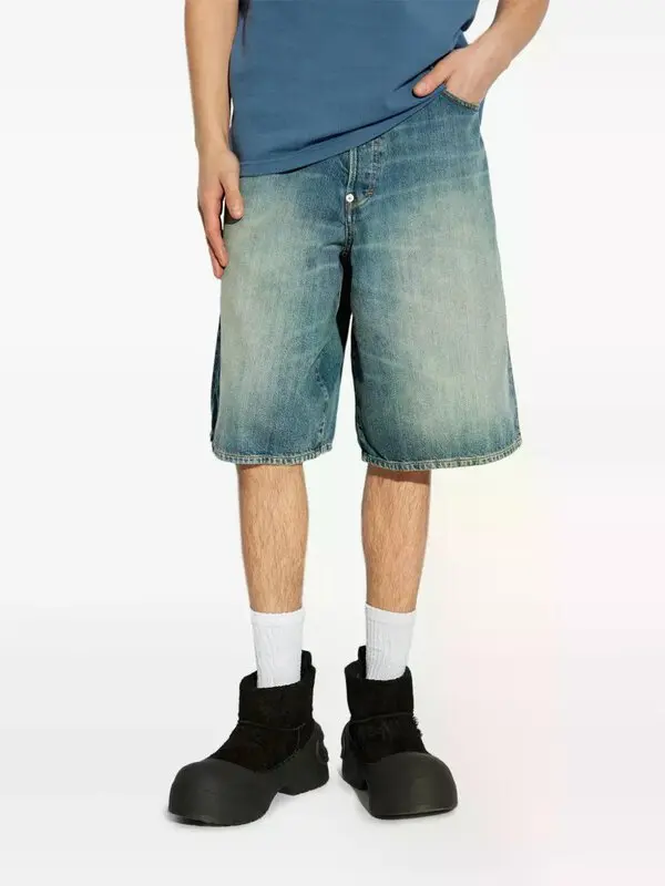 Kenzo Whiskering Effect Denim Shorts