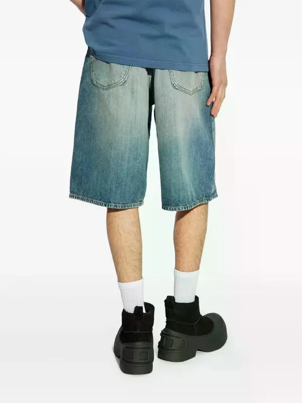 Kenzo Whiskering Effect Denim Shorts