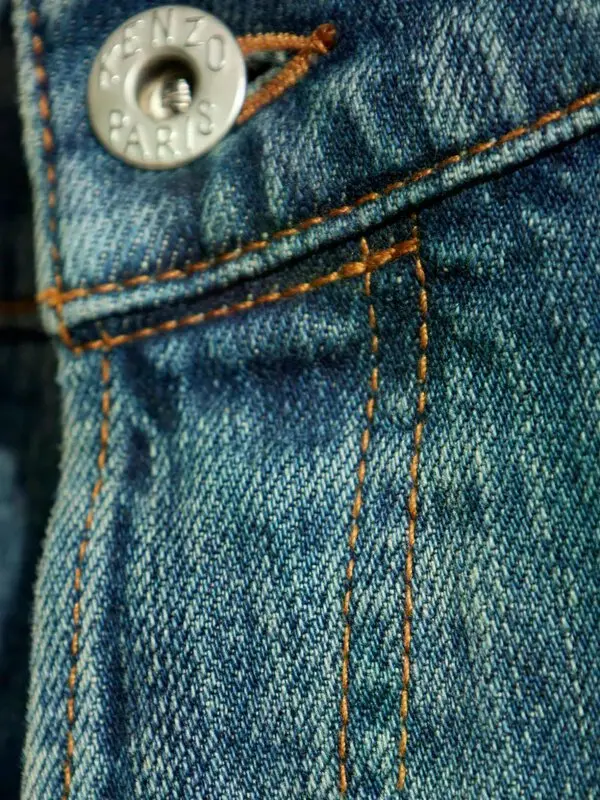 Kenzo Whiskering Effect Denim Shorts