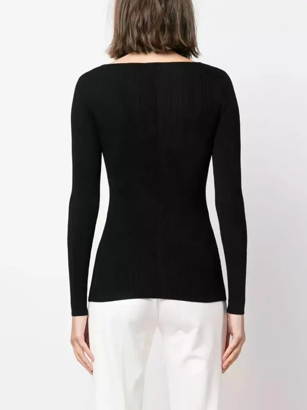 Pinko Ribbed-knit Top With Love Birds Buckle
