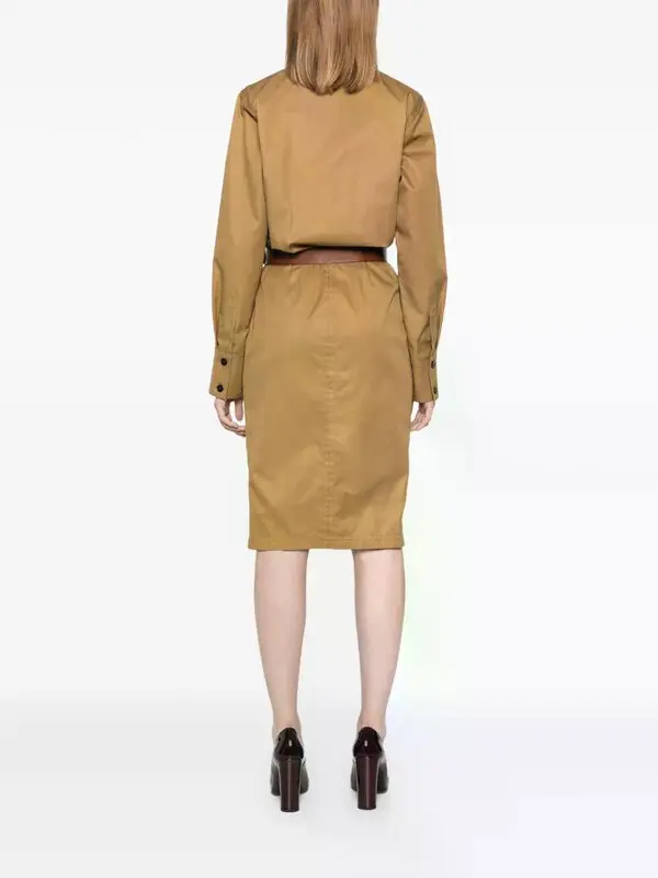 Saint Laurent Belted V-neck Dress