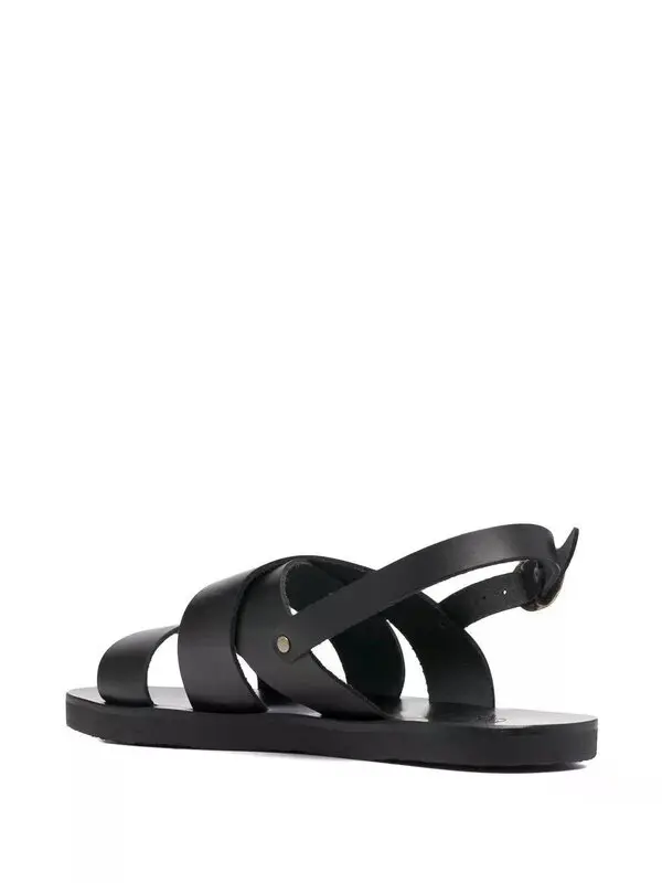 ANCIENT GREEK SANDALS Miltos Slingback Leather Sandals - Black