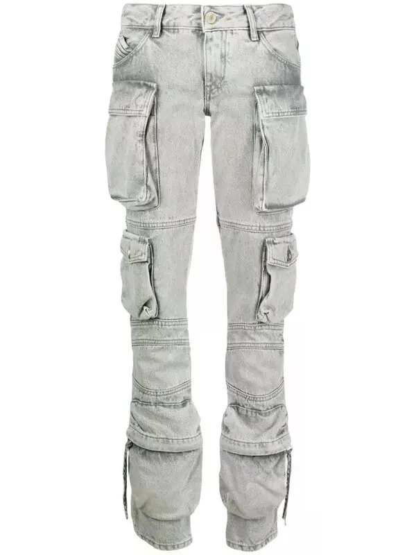 Attico Light Cotton Cargo Jeans - Grey