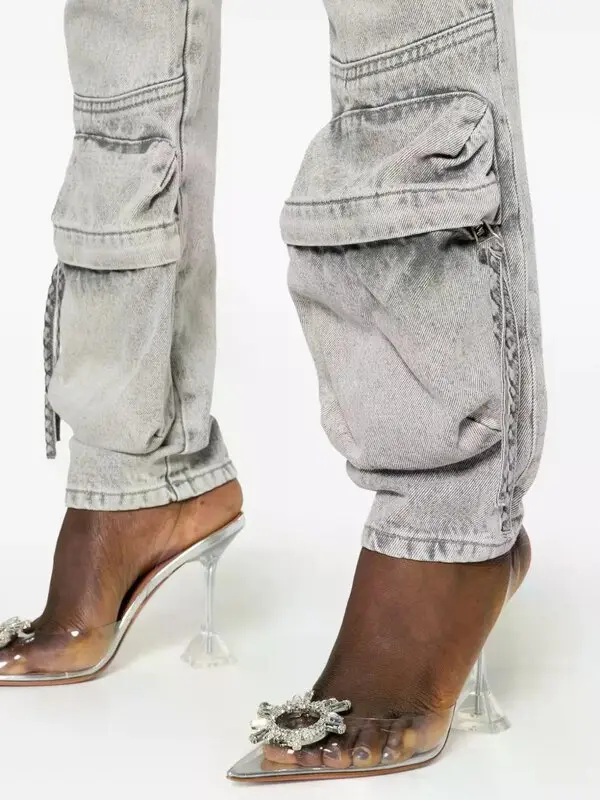 Attico Light Cotton Cargo Jeans - Grey