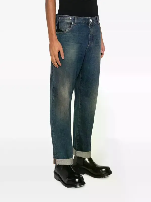 Balmain Straight-leg Jeans With Leather Pockets