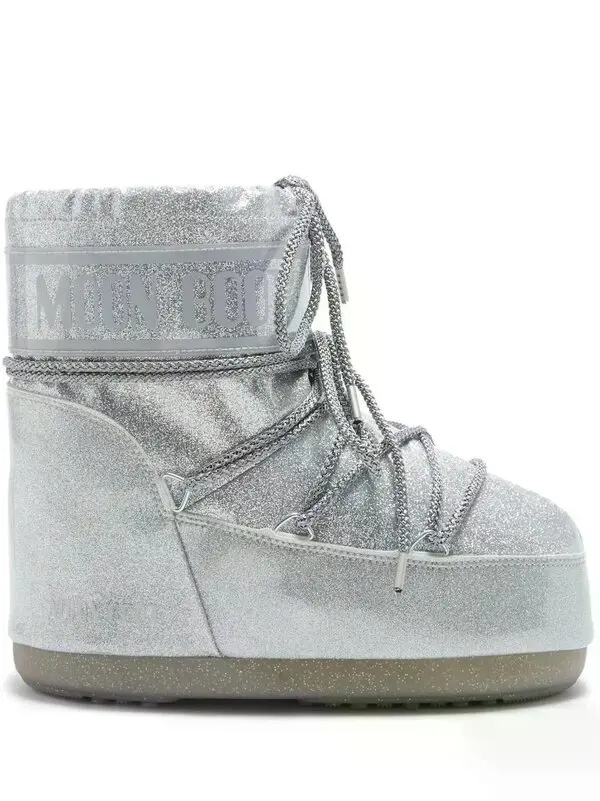 Moon Boot Icon Low Glitter Boots - Silver