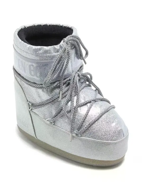 Moon Boot Icon Low Glitter Boots - Silver