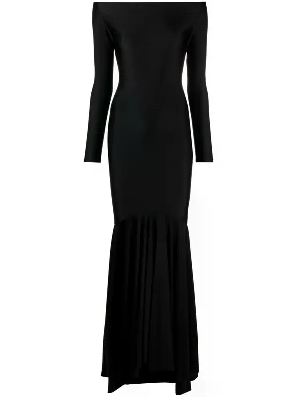 ATU BODY COUTURE Off-shoulder Flared Gown - Black