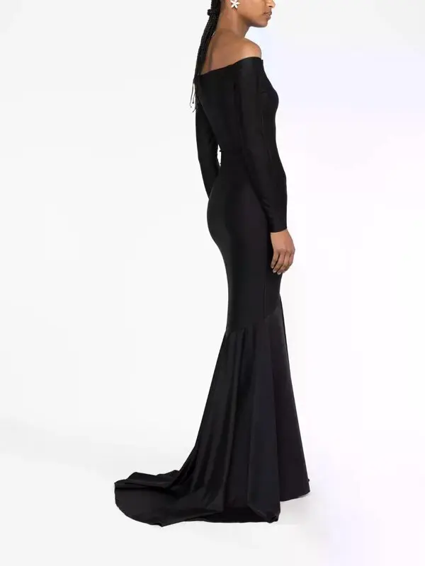 ATU BODY COUTURE Off-shoulder Flared Gown