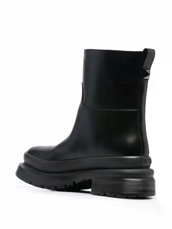 Valentino Garavani Rockstud Almond-toe Ankle Boots