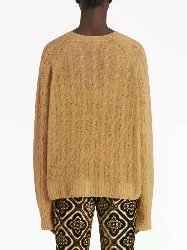 Etro Logo-embroidered Cable Knit Jumper