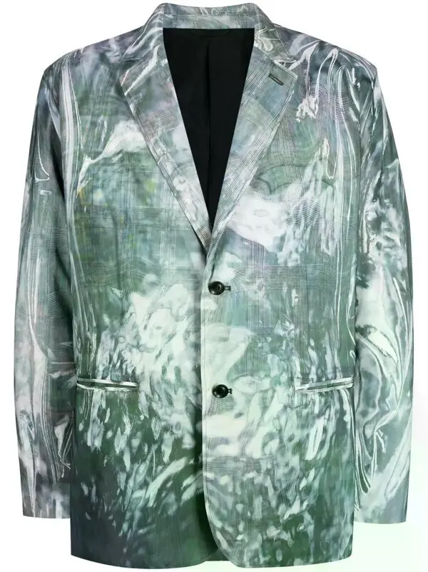 DOUBLET Abstract-print Single-breasted Blazer