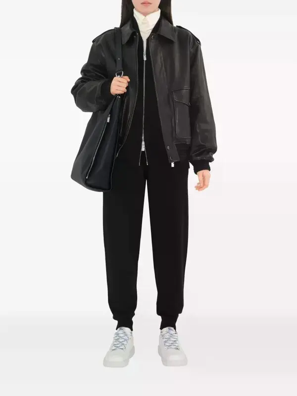 Burberry Embroidered Track Pants - Black