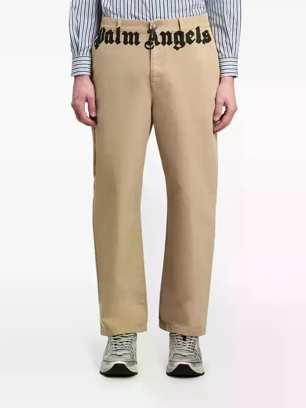 Palm Angels Logo-print Cotton Chinos