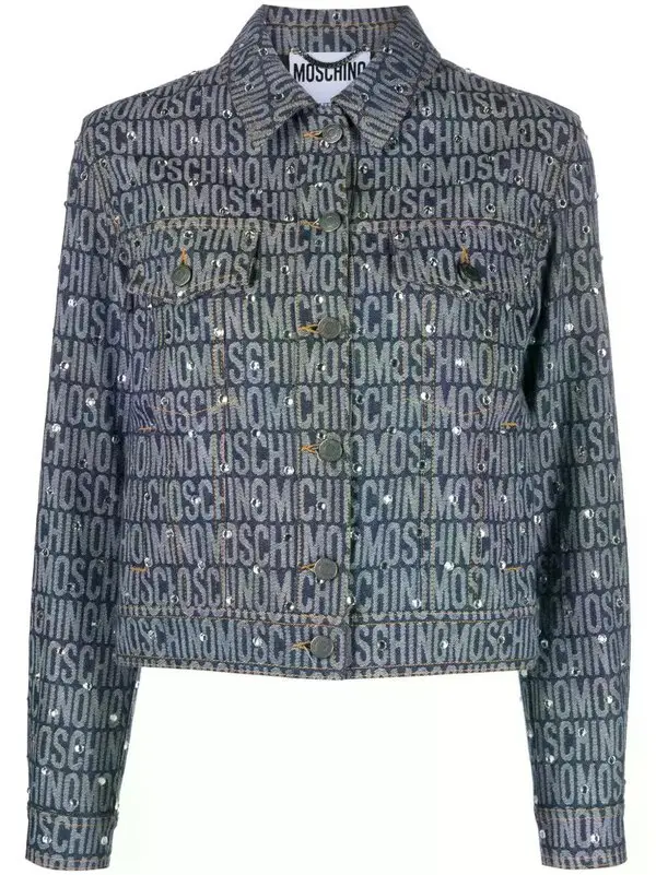Moschino Monogram Print Denim Jacket