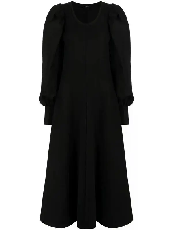 Goen.j Flared Puff-sleeve Dress - Black