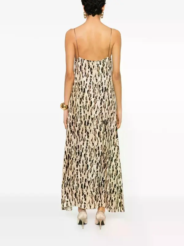 THE NINA STUDIO Animal Print Spaghetti Strap Top