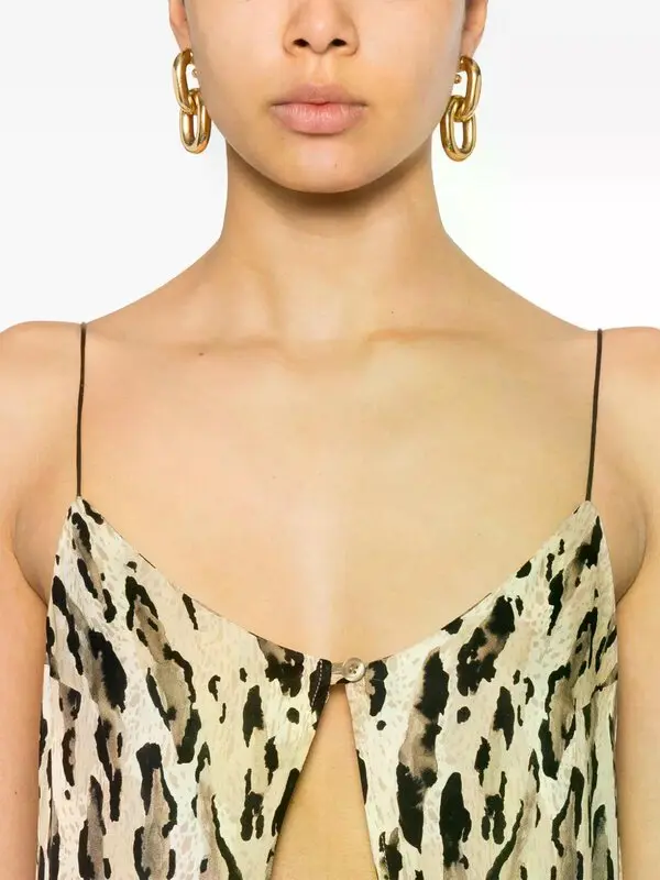 THE NINA STUDIO Animal Print Spaghetti Strap Top