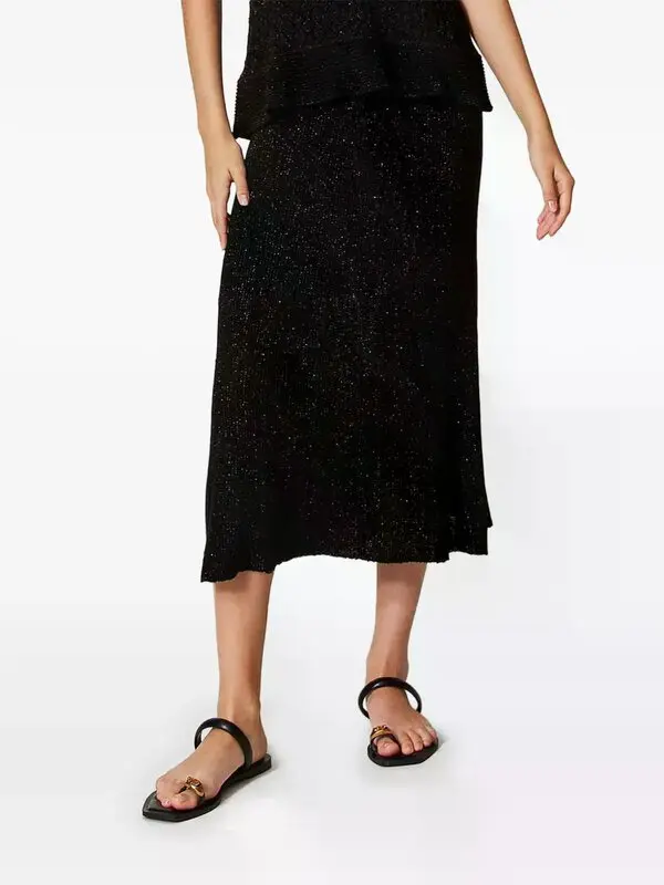 TWINSET Knitted Midi Skirt With Lurex Detailing