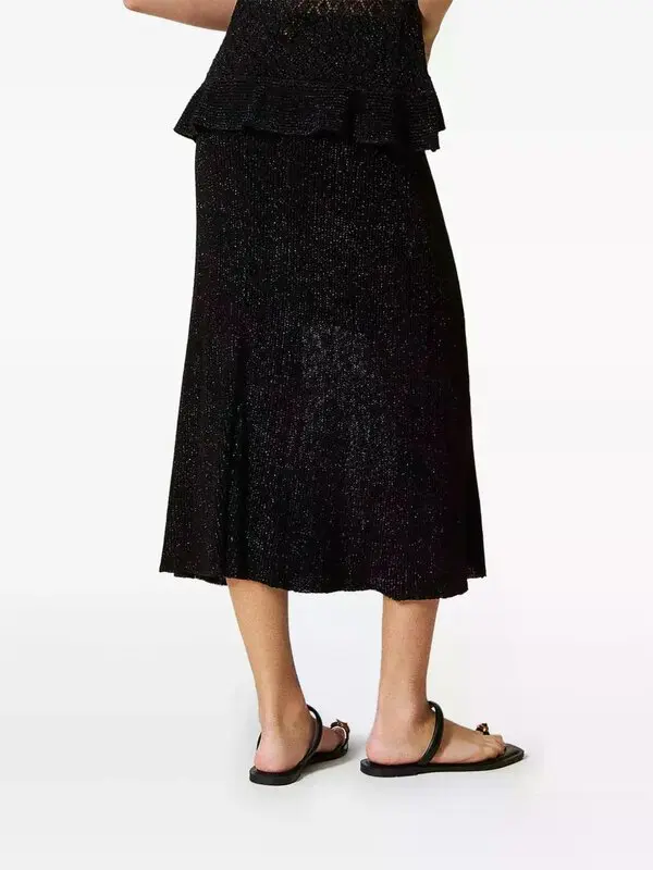 TWINSET Knitted Midi Skirt With Lurex Detailing