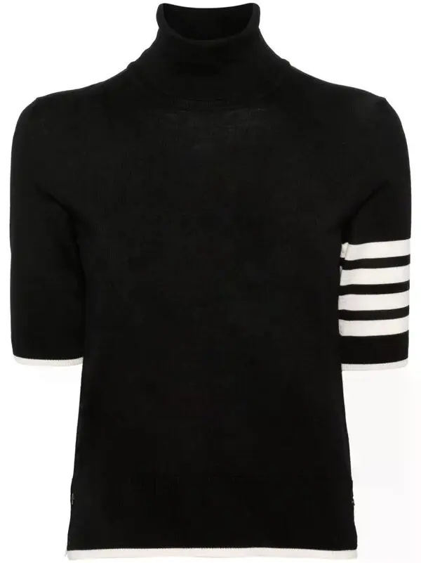 Thom Browne Short-sleeve Fine Knit Jumper - Black