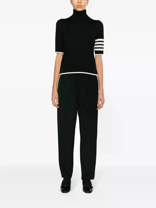 Thom Browne Short-sleeve Fine Knit Jumper - Black
