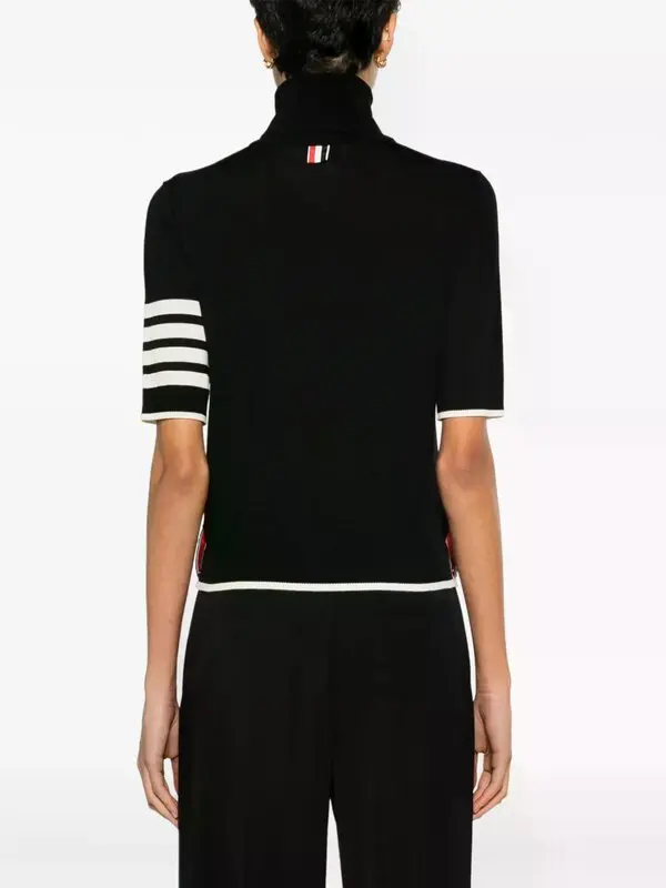 Thom Browne Short-sleeve Fine Knit Jumper - Black