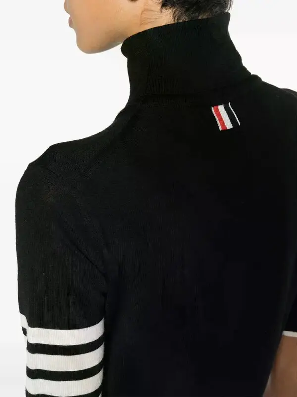 Thom Browne Short-sleeve Fine Knit Jumper - Black