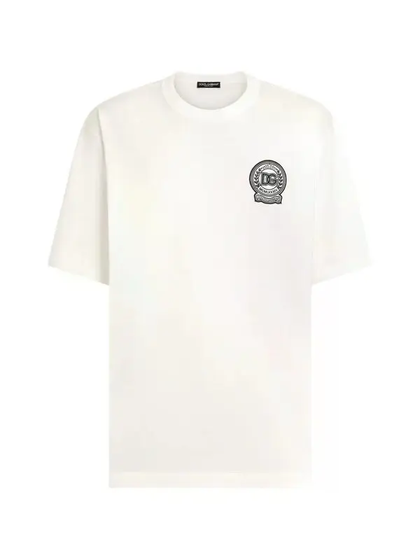 Dolce & Gabbana Dg-embroidered Cotton T-shirt - White