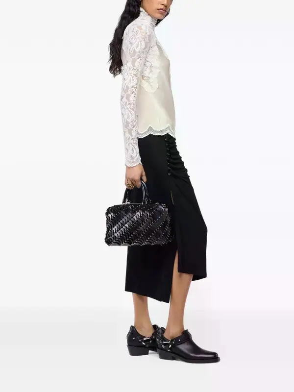 Rabanne Long-sleeve Lace Top - White