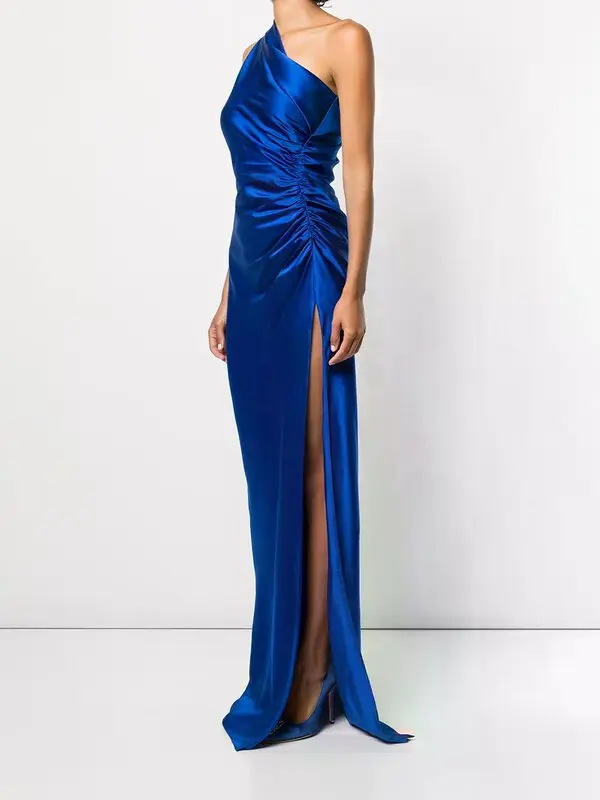 Michelle Mason One-shoulder Silk Gown