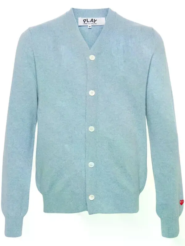 Play Comme Des Garcon Heart-patch Wool Cardigan