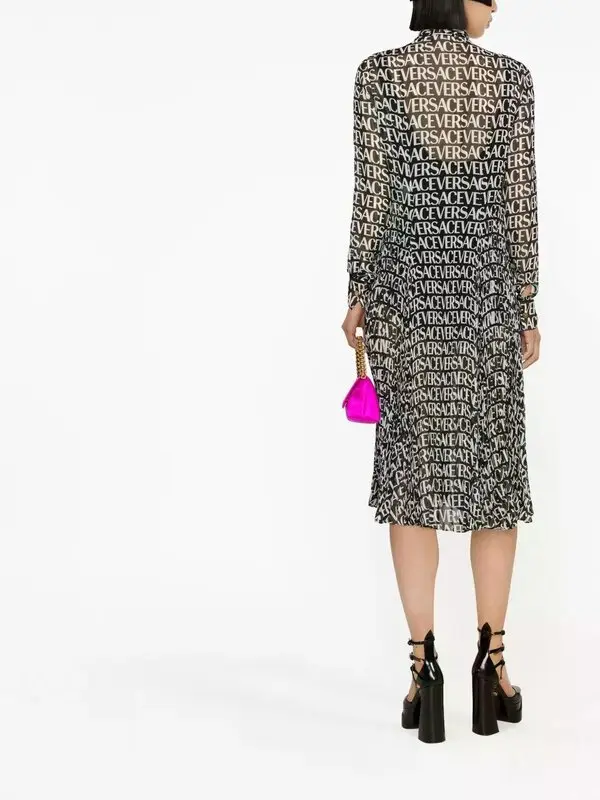 Versace Logo-print Silk Shirtdress